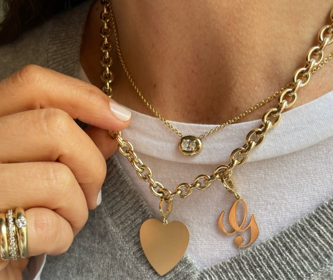 Oval Diamond Cloud Necklace